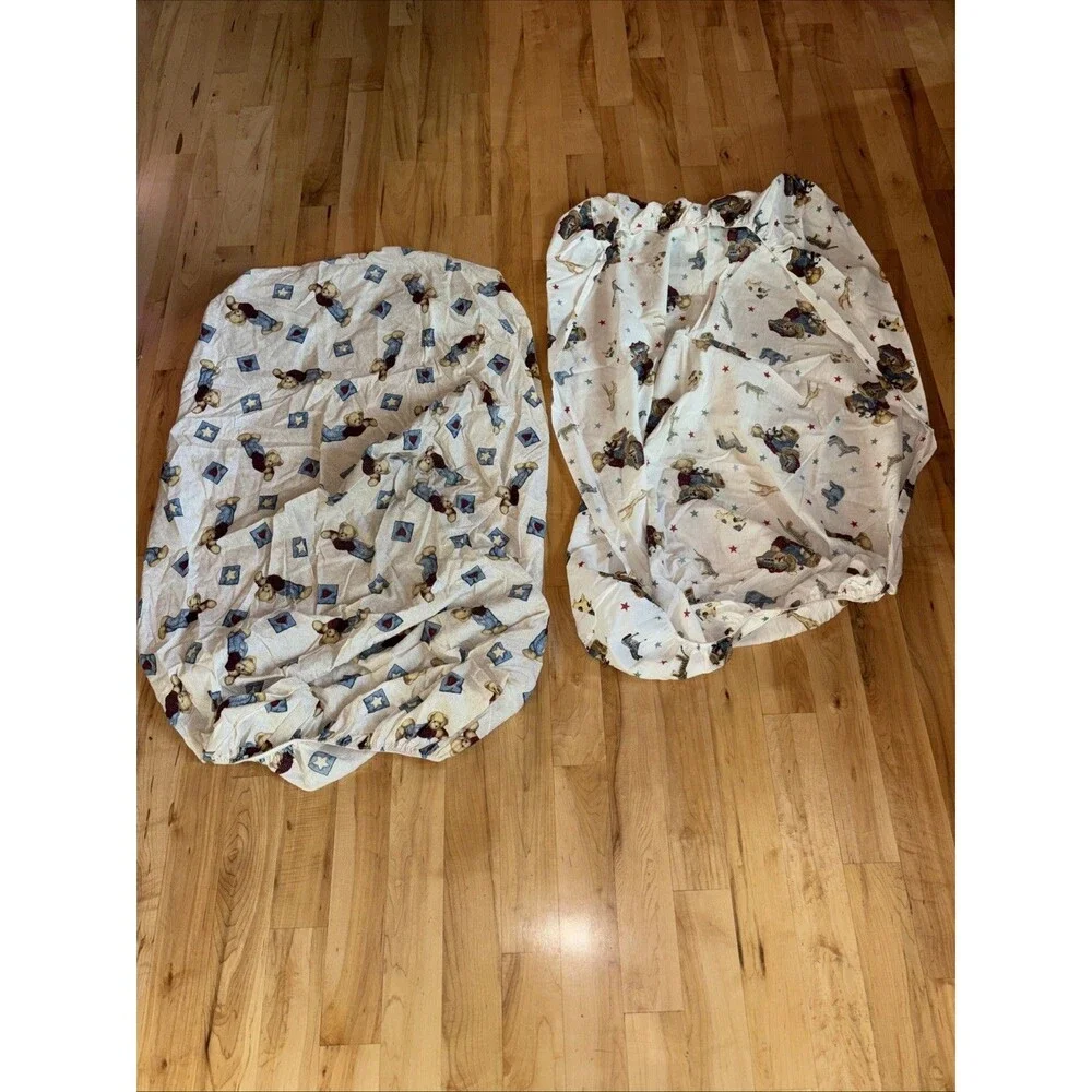 Other | Blue Jean Teddy Bear Quilt Baby Blanket Comforter Noahs Ark ...